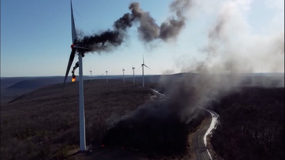 Wind turbine catches fire | 12newsnow.com