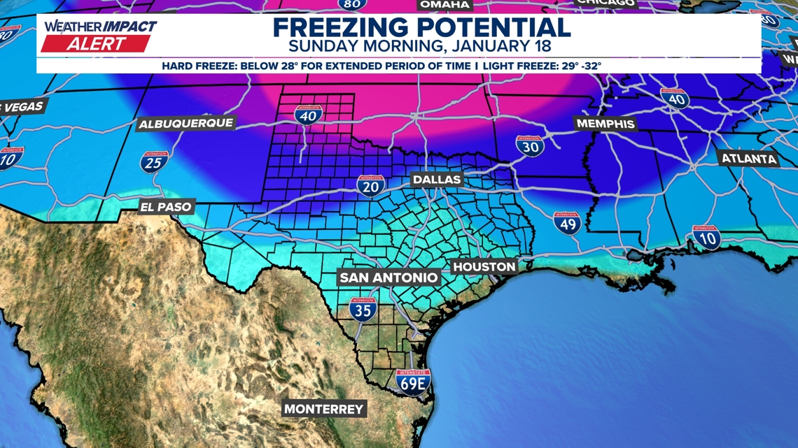 Freezing temperatures expected for Texas this weekend. Here's the ...