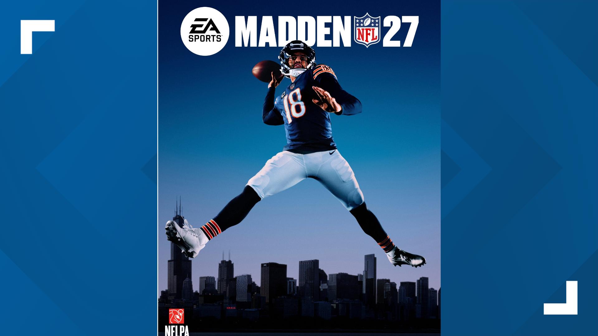 Caleb Williams strikes a jump-throw pose for 'Madden NFL 27' cover ...