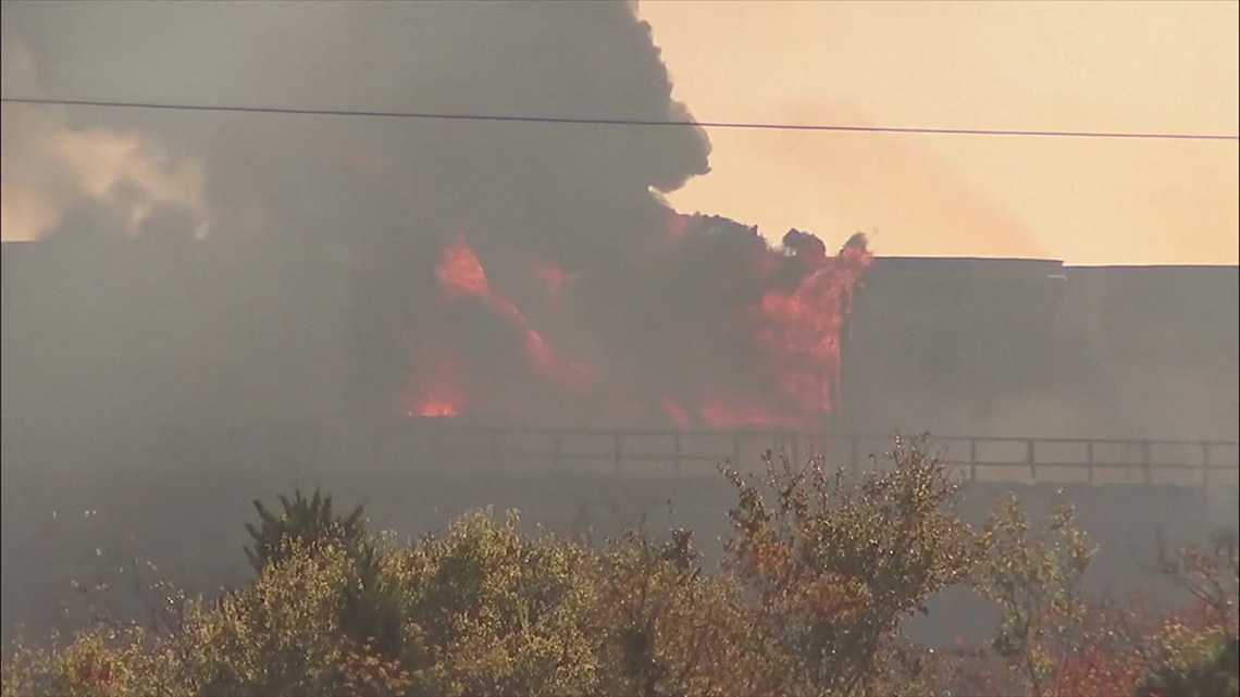 Fire at decommissioned power plant in Bacliff area weakens, officials ...