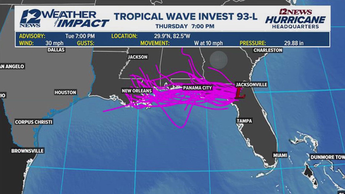 Invest 93-L nears Louisiana amid tropical depression risk | 12newsnow.com