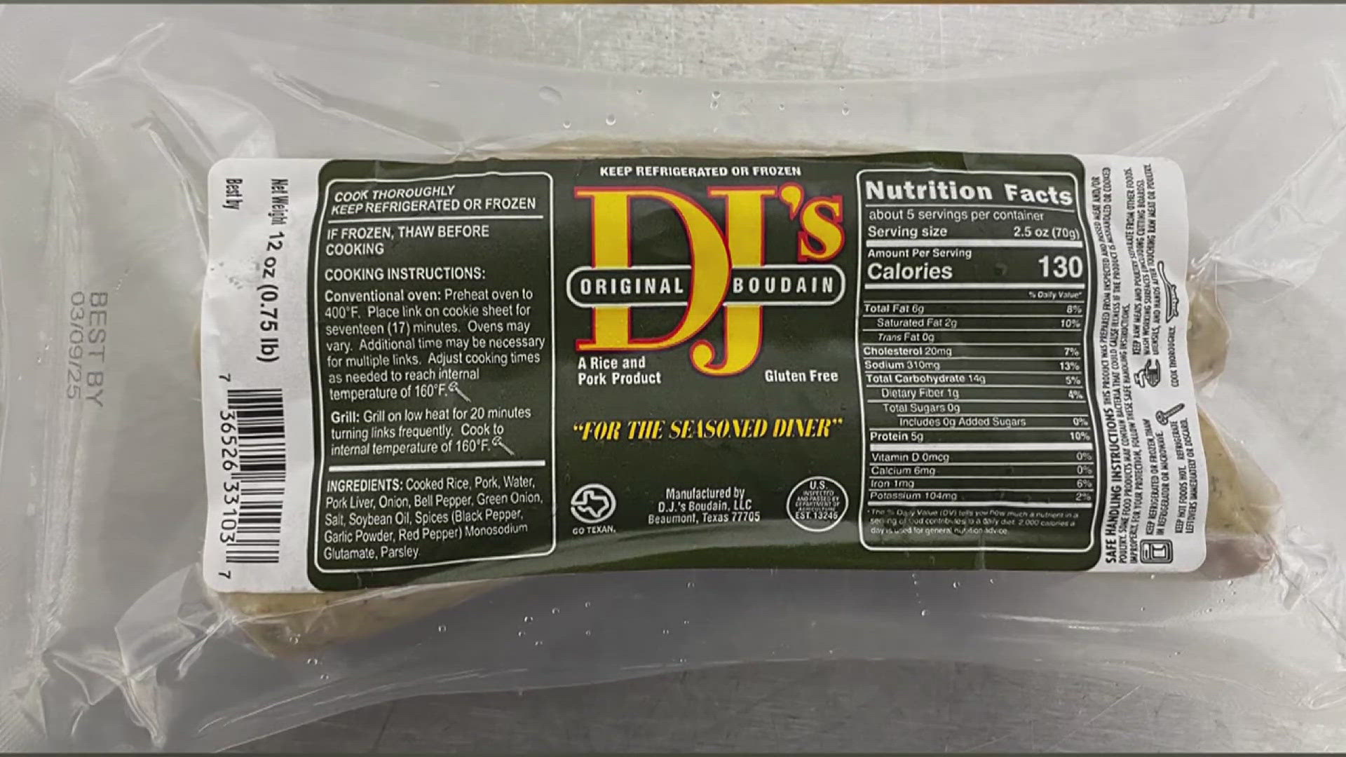 Beaumont's DJ's Boudain recalls sausages after possible contamination ...