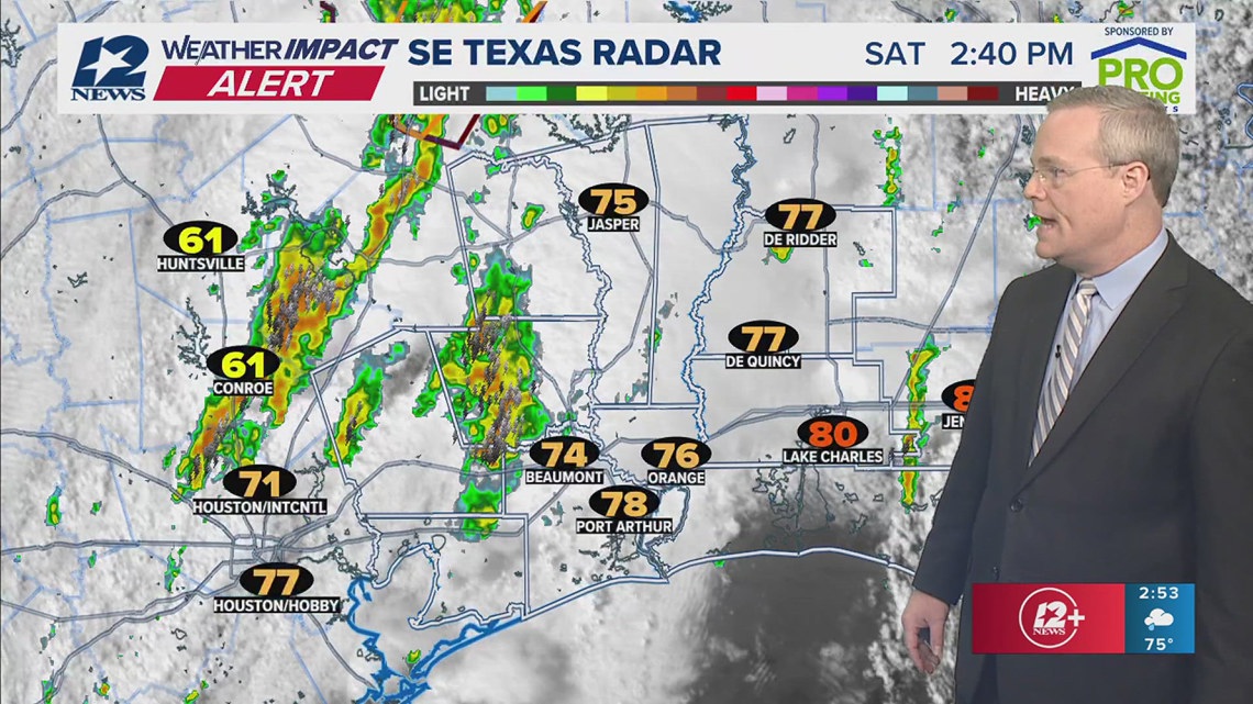 Severe thunderstorms make their way across Southeast Texas | 12newsnow.com