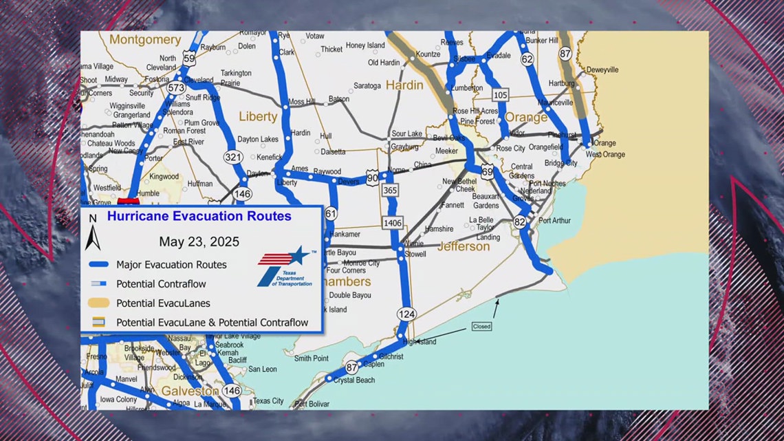 TxDOT shares 2025 hurricane evacuation routes | 12newsnow.com