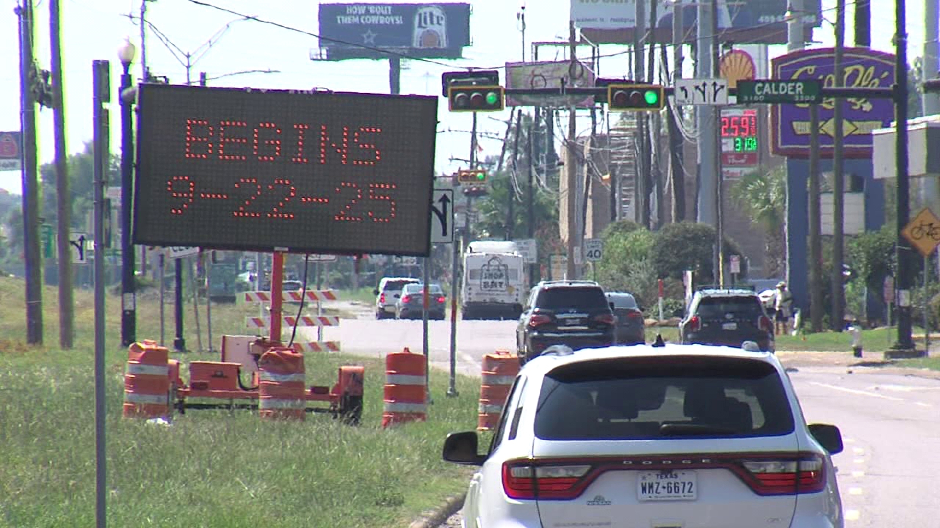 Beaumont I-10 frontage road lane change starts Sept. 22 | 12newsnow.com