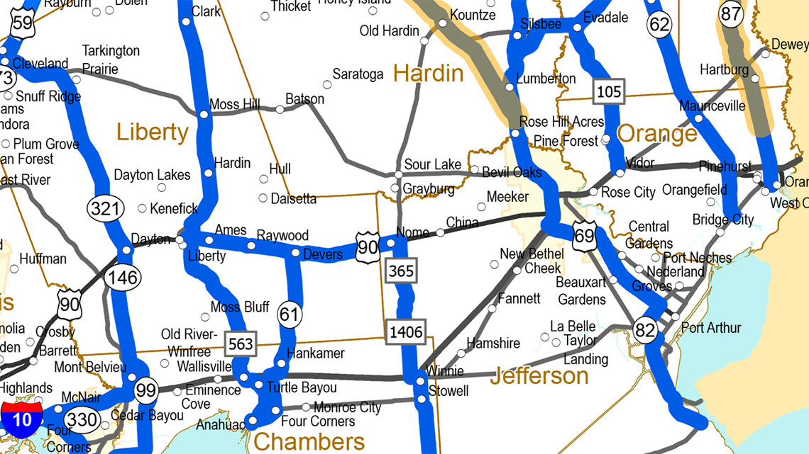 TxDOT maps new hurricane evacuation routes for Southeast Texas ...