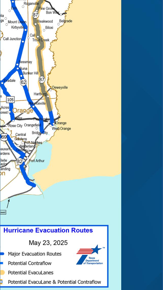 TxDOT maps new hurricane evacuation routes for Southeast Texas ...