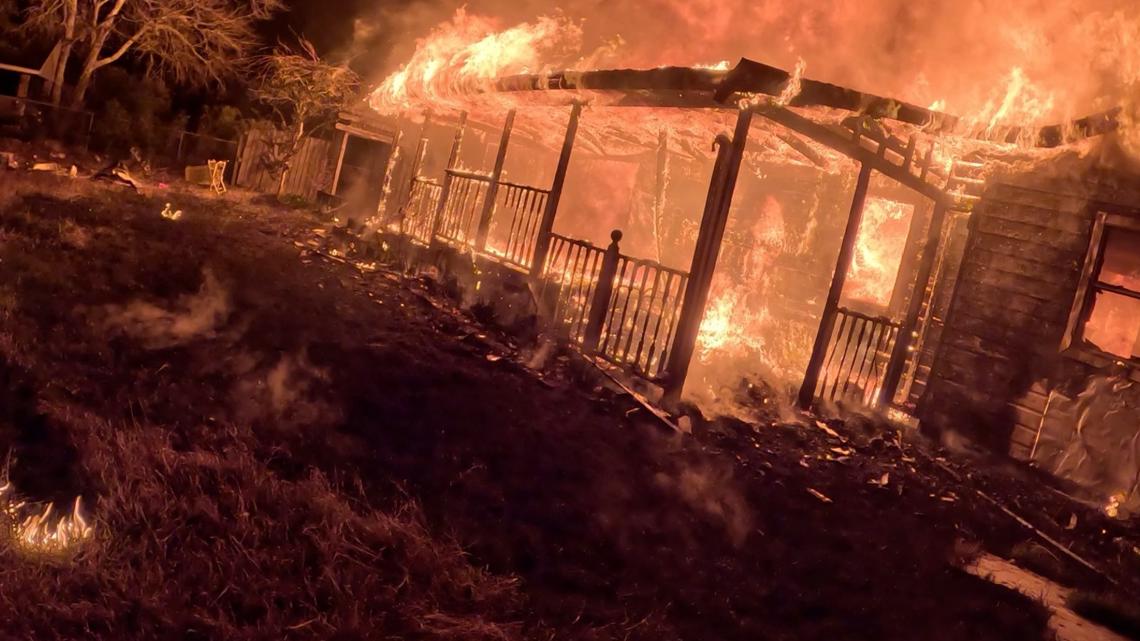Early morning fire destroys single-story wood frame house on Highway 62 ...