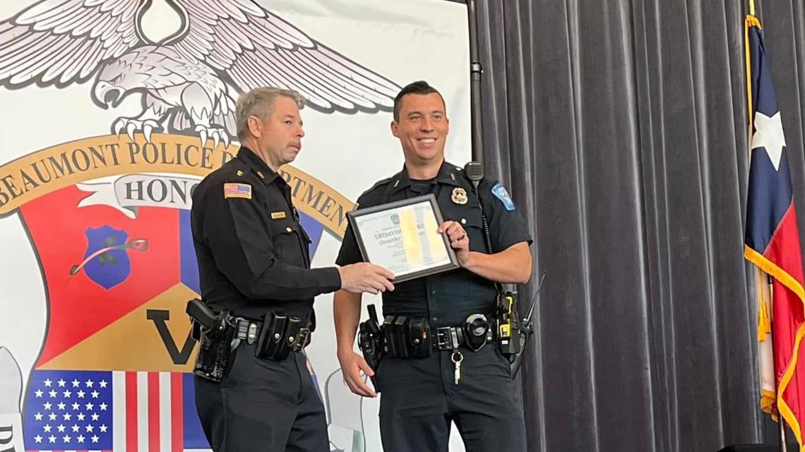 Beaumont Police Department swears-in nine new officers, promotes four ...