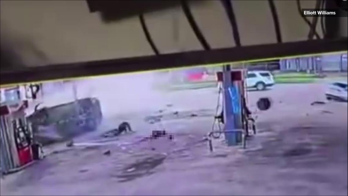 Surveillance footage of fiery Beaumont crash | 12newsnow.com
