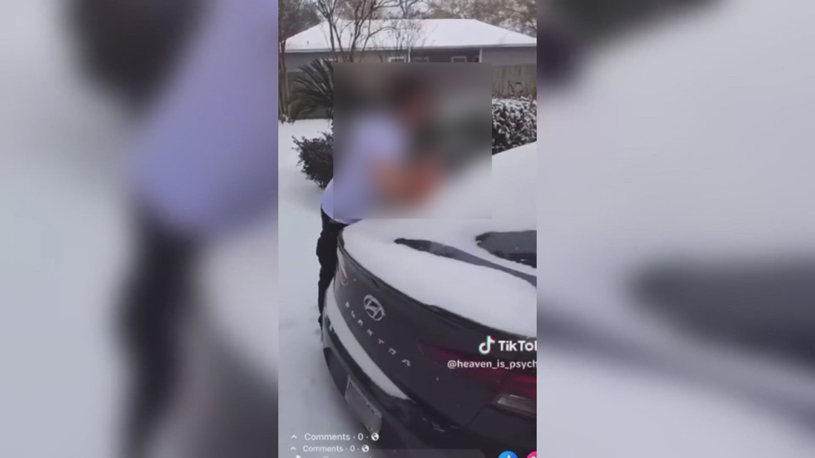 TikTok video shows Port Arthur man using baby to clean snow off car ...