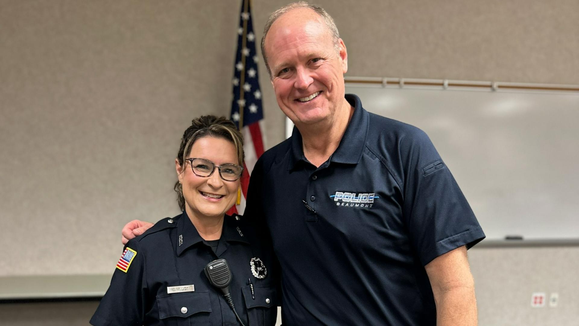 Beaumont Police Officer Carol Riley retires after 32 years | 12newsnow.com