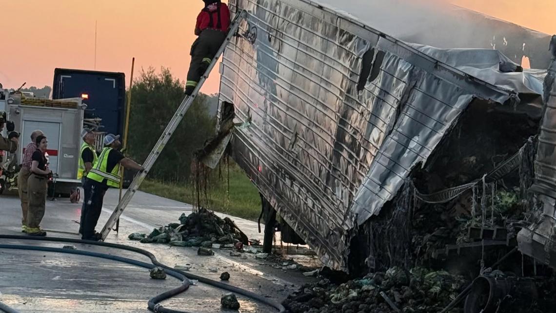 I-10 lanes reopen after truck trailer fire near Hamshire | 12newsnow.com