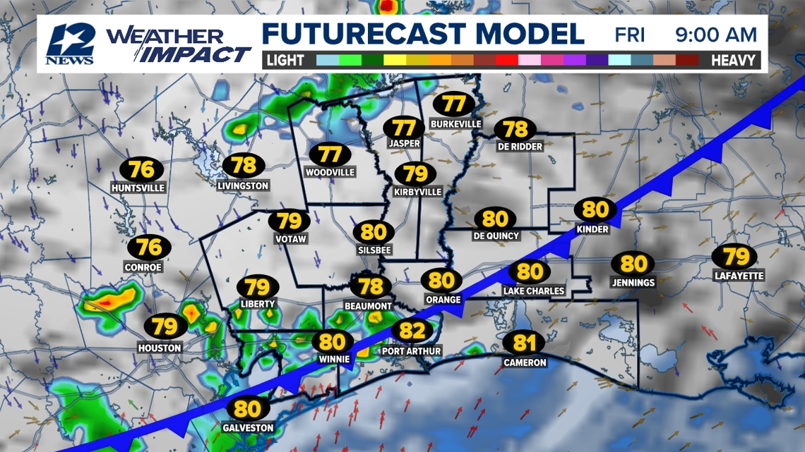Daily forecast for Southeast Texas | 12newsnow.com