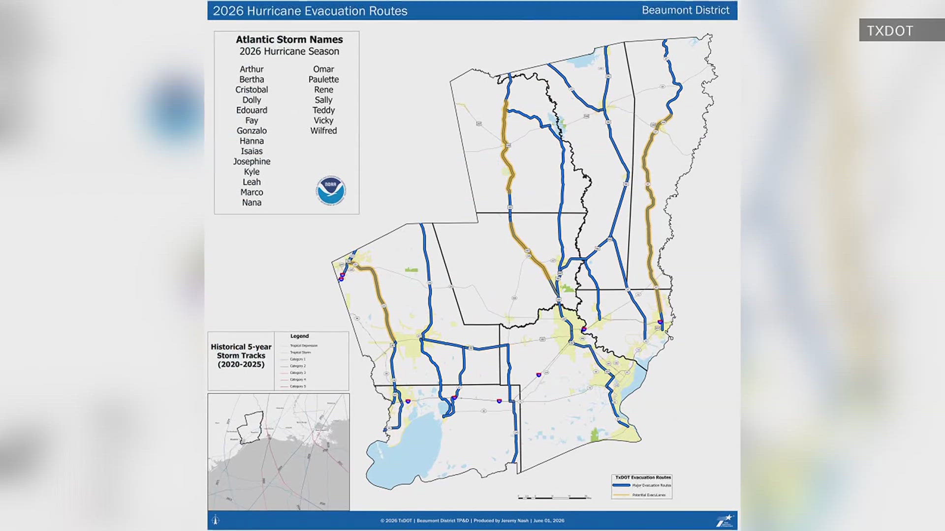 TxDOT releases 2026 hurricane evacuation routes | 12newsnow.com