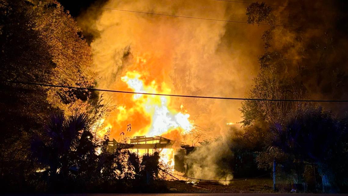 Fire destroys vacant house Tuesday in Groves | 12newsnow.com