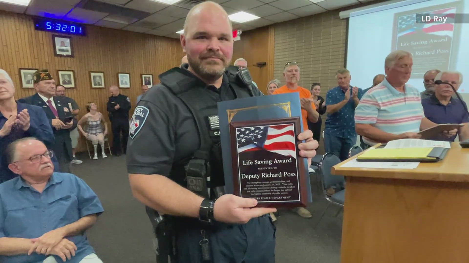 Groves deputy marshal honored for lifesaving actions during winter ...