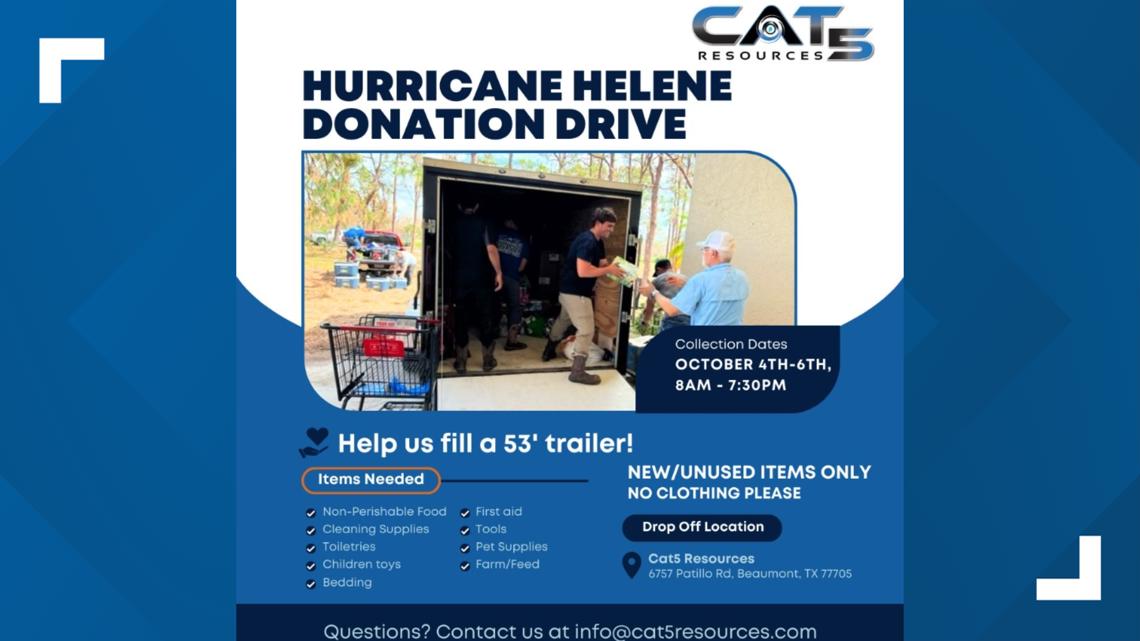 Cat5 Resources accepting donations for Hurricane Helene victims ...