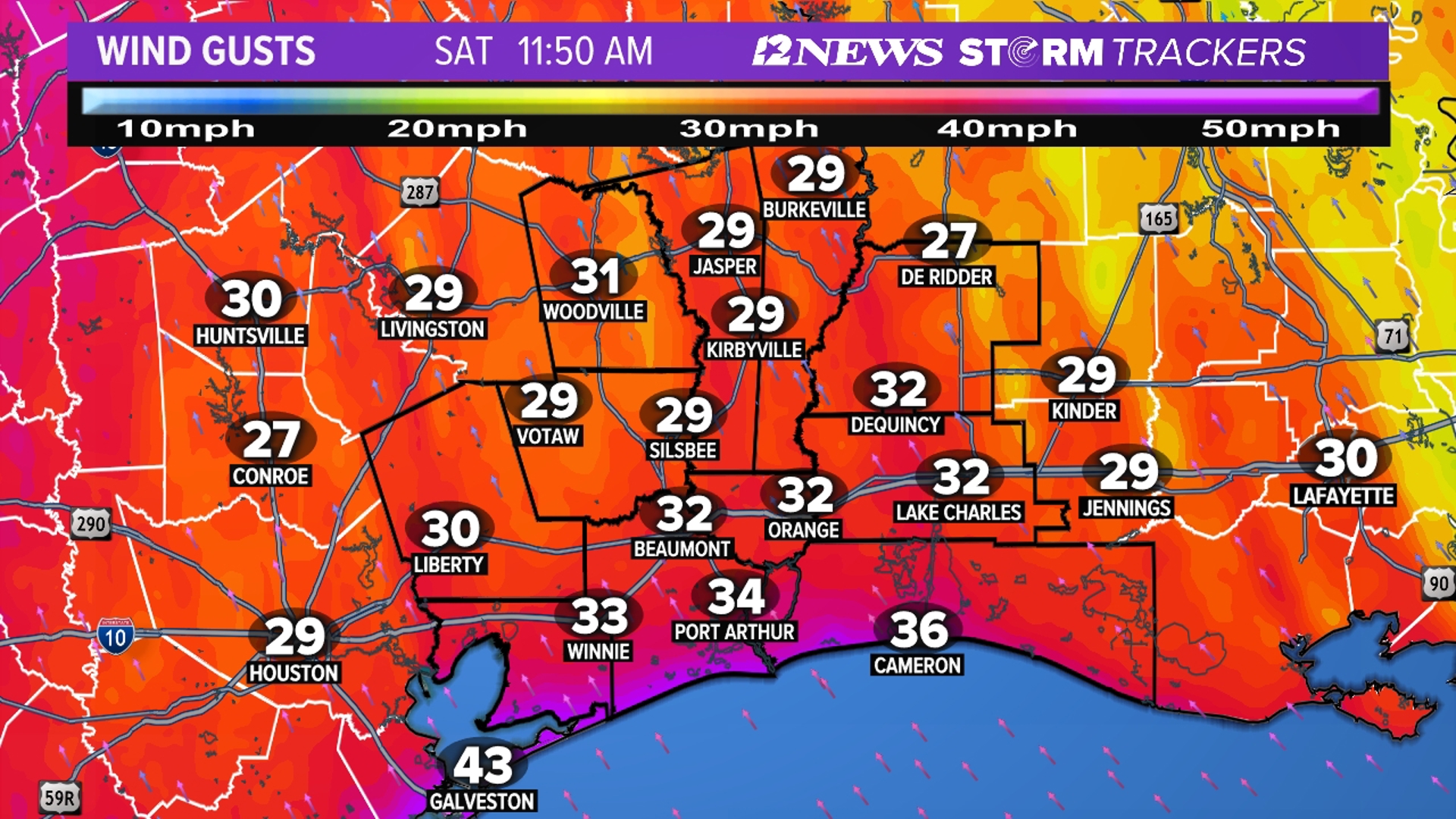 Daily forecast for Southeast Texas | 12newsnow.com
