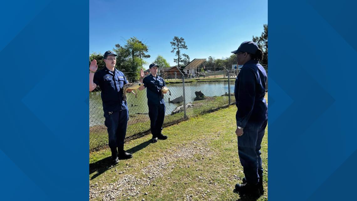 Coast Guard members reenlist, recite oaths at Gator Country | 12newsnow.com