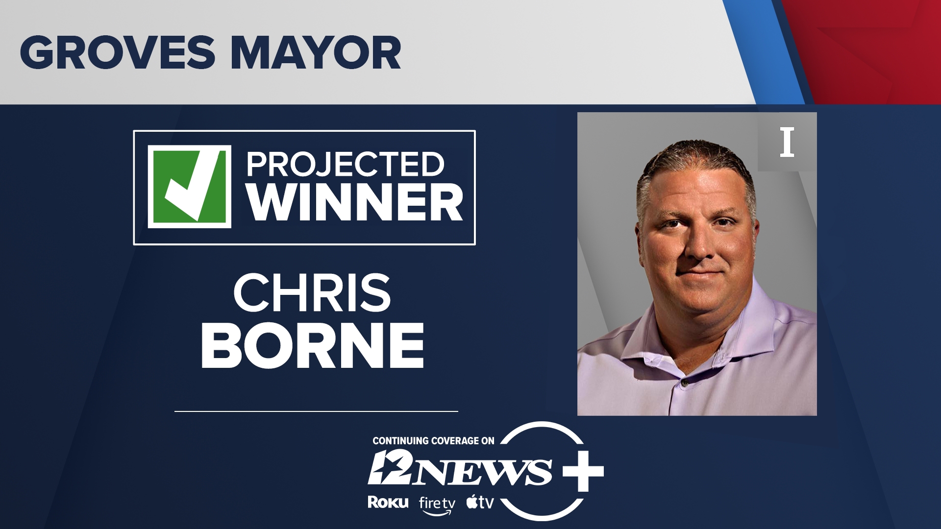 Chris Borne defeats Michael Boudreaux for Groves Mayor | 12newsnow.com