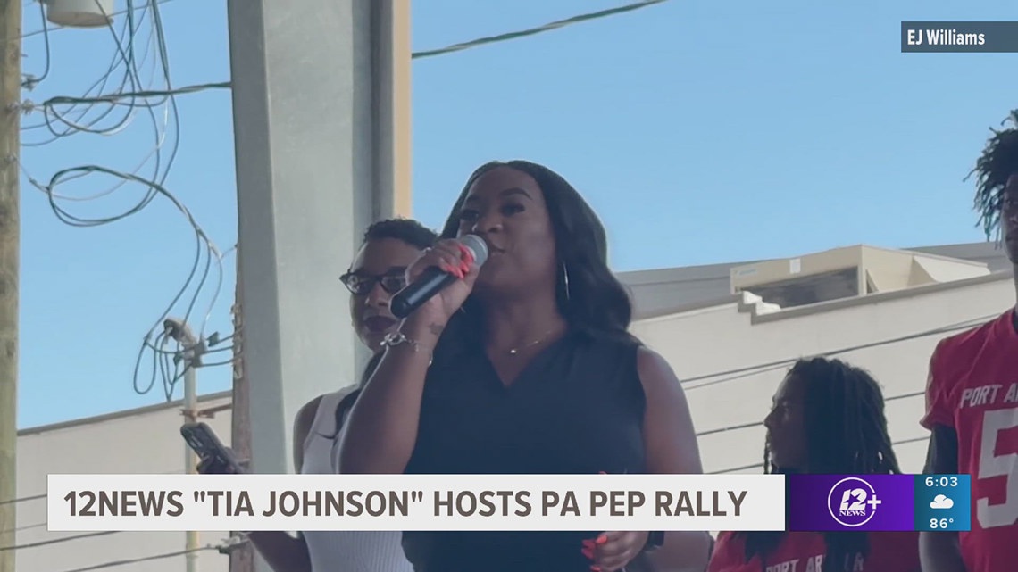 12News anchor Tia Johnson hosts Port Arthur pep rally in celebration of ...