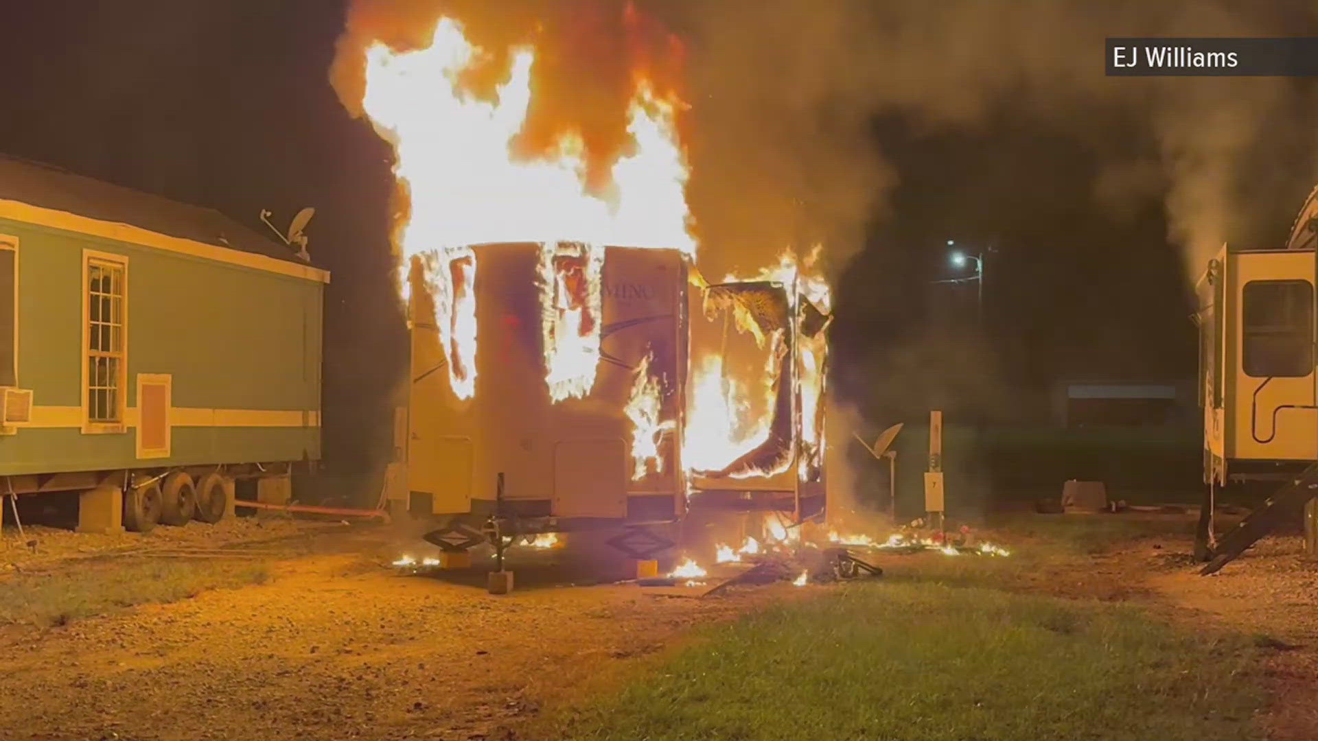 Overnight RV fire damages trailers in Orange County | 12newsnow.com