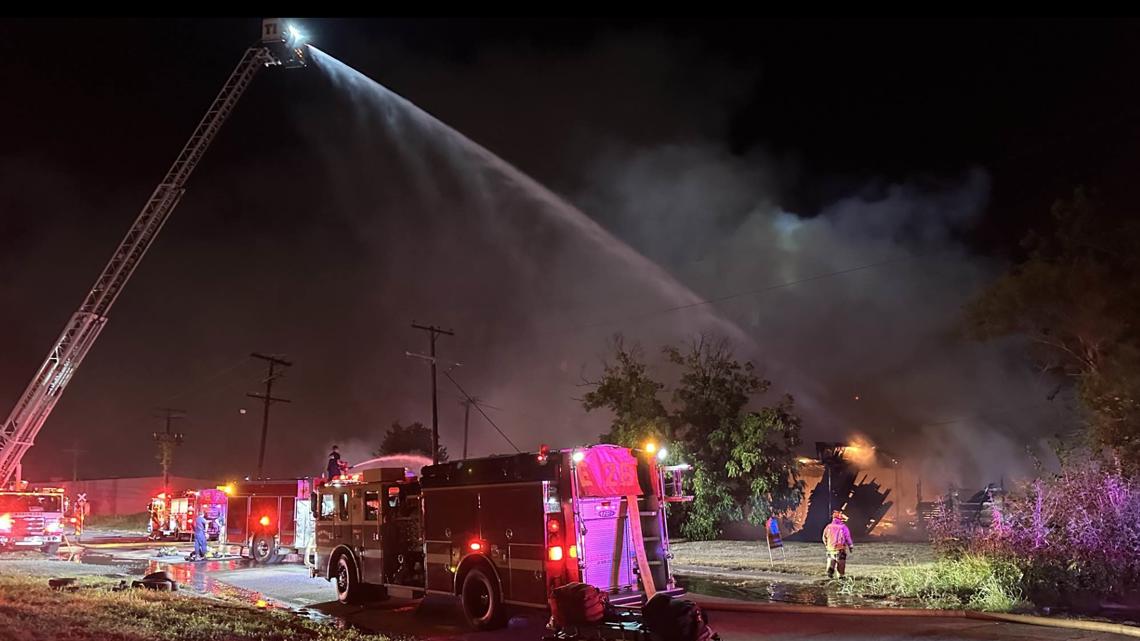Beaumont firefighters battle blaze at former electrical warehouse ...