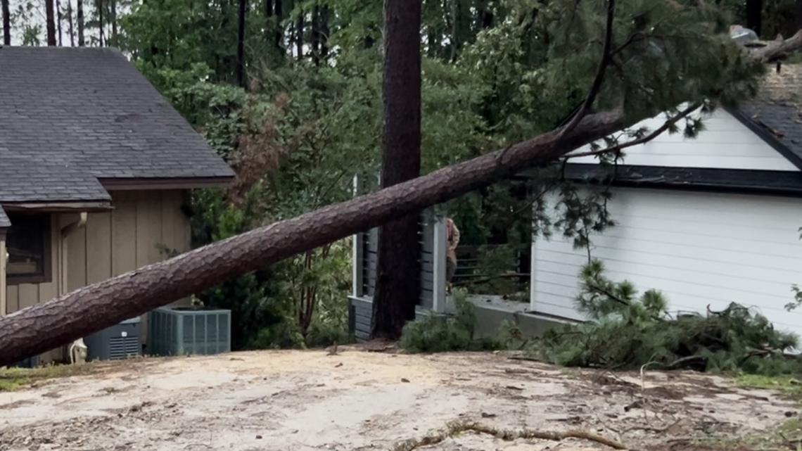 Storm causes tree to fall on Sam Rayburn home | 12newsnow.com