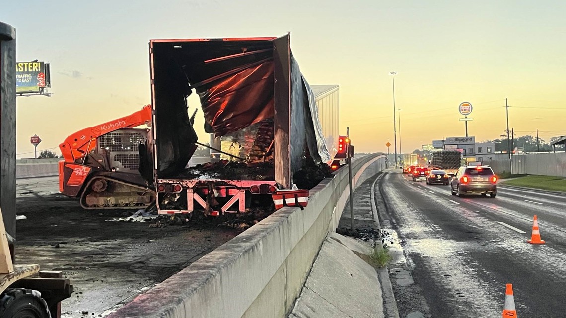 Interstate 10 shut down in Vidor due to 18-wheeler fire | 12newsnow.com