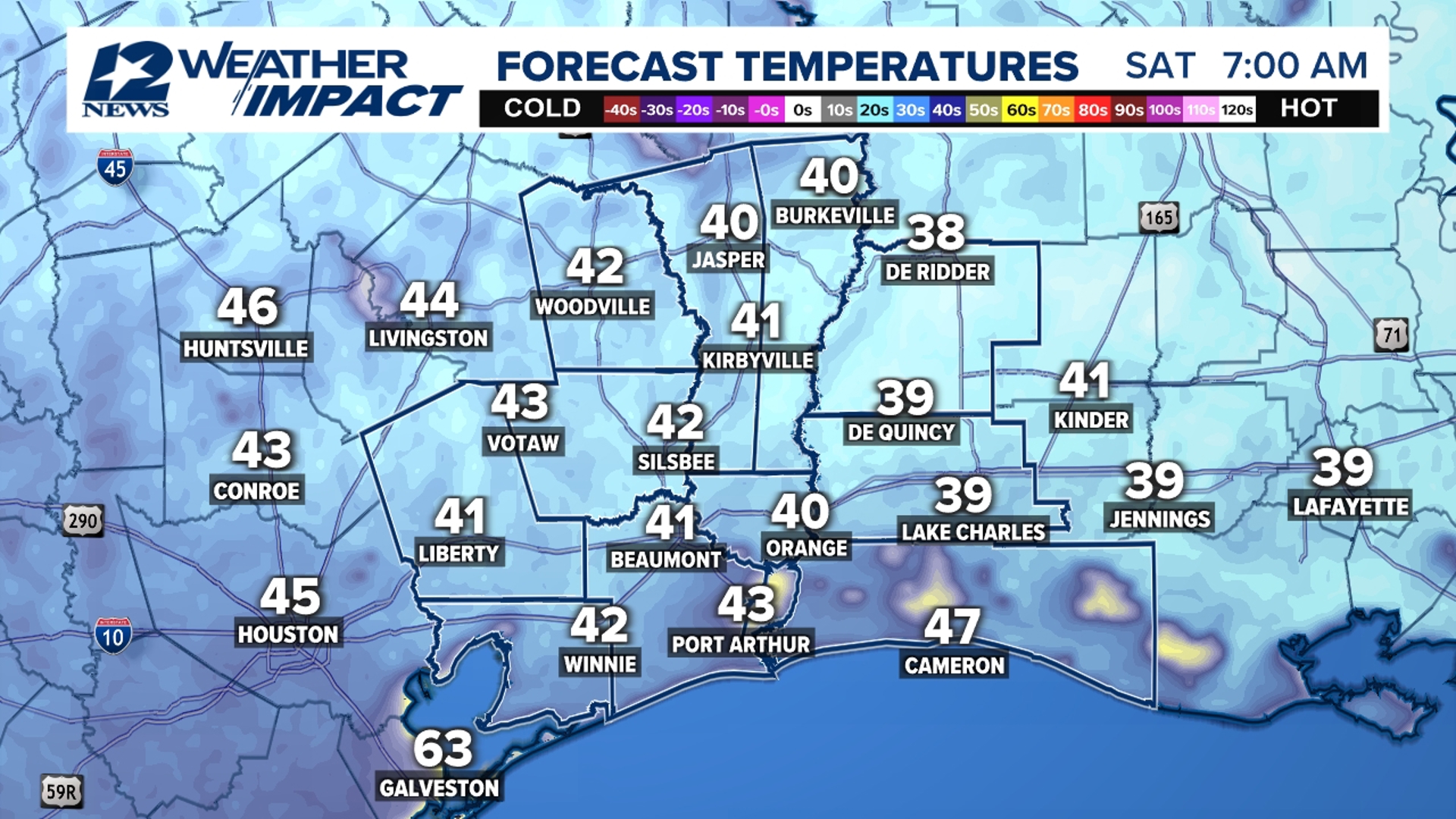 Daily forecast for Southeast Texas | 12newsnow.com