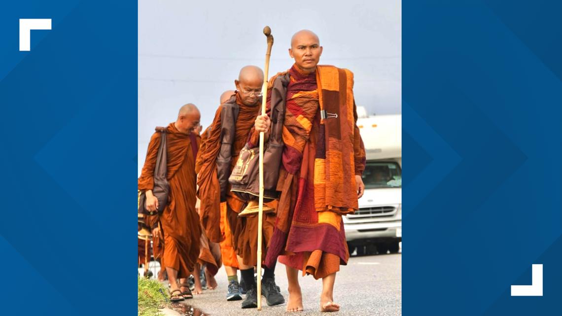 Buddhist monks on 'Walk for Peace' arrive in Kountze on day 30 of their ...