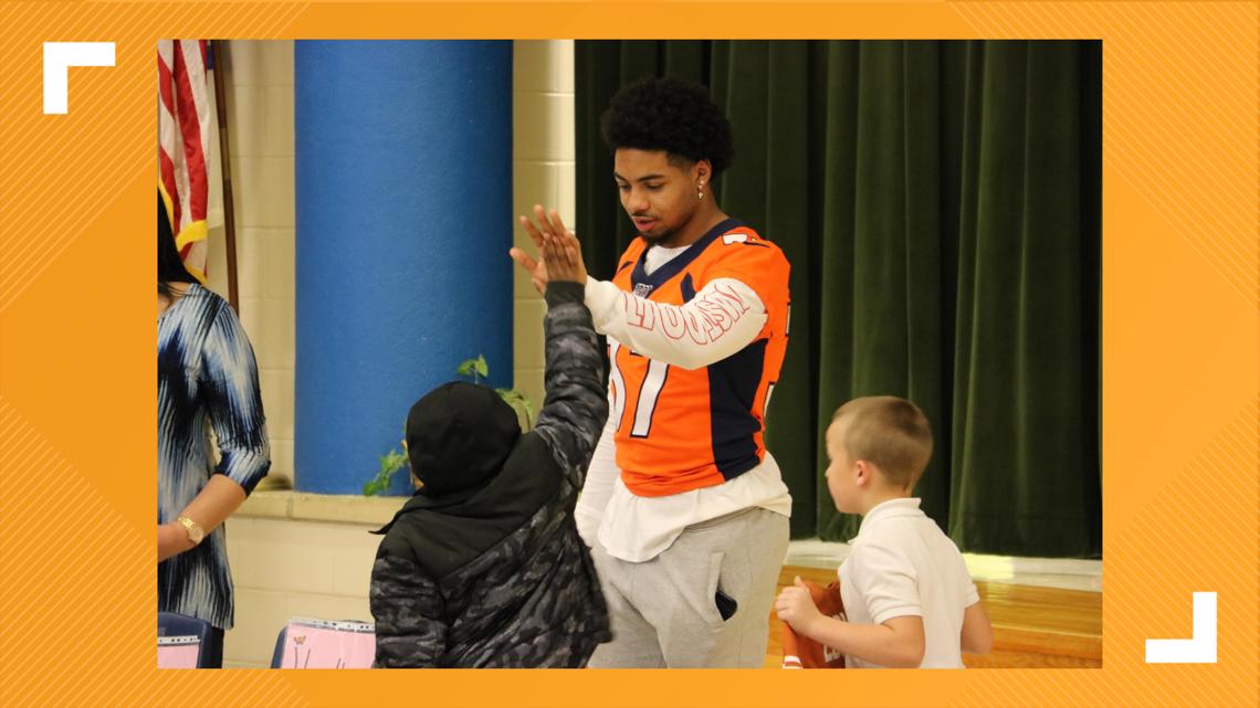 Denver Broncos' P.J. Locke III returns to Dishman Elementary ...