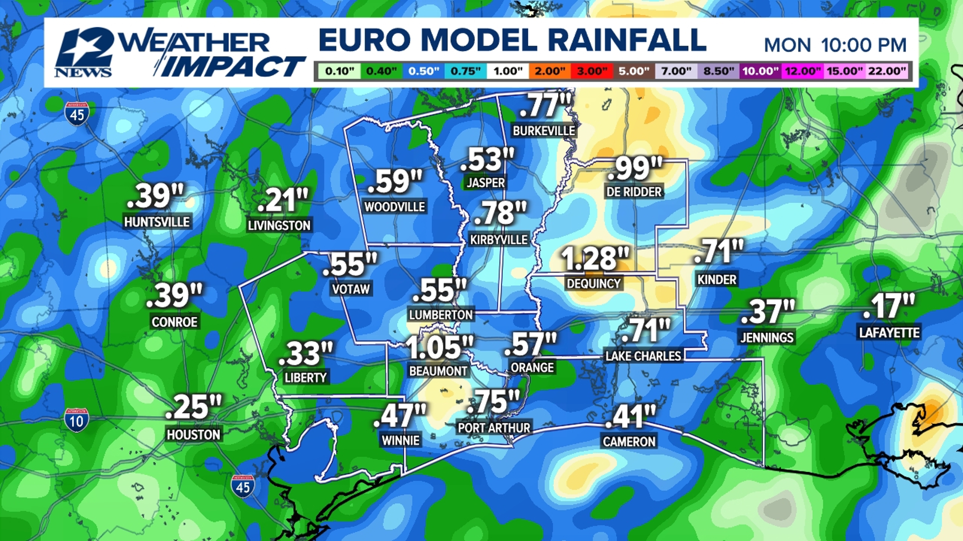 Daily forecast for Southeast Texas | 12newsnow.com