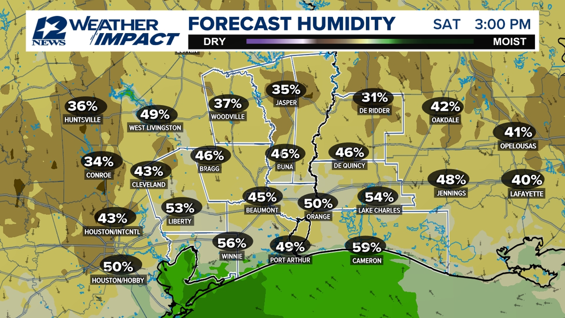 Daily forecast for Southeast Texas | 12newsnow.com