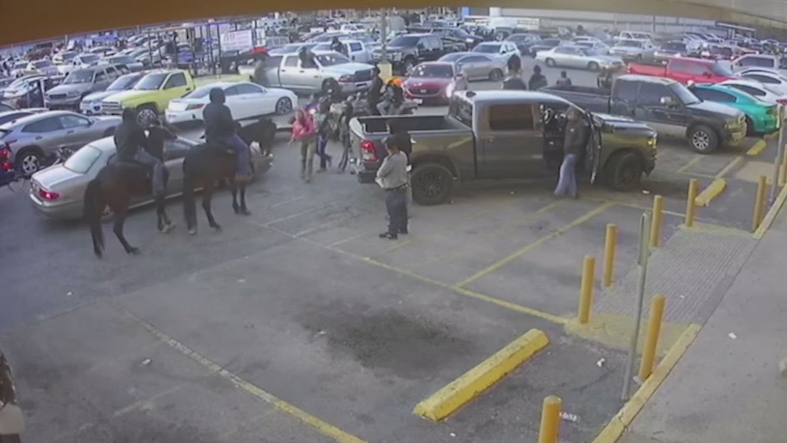 New video shows chaos in northeast Houston parking lot as six people ...