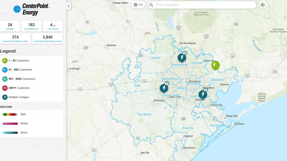 CenterPoint power outage tracker, Houston, Texas | 12newsnow.com