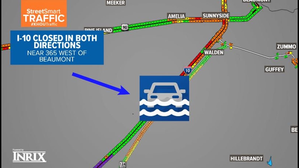 Interstate 10 closed-between Winnie and Beaumont due to flooding ...
