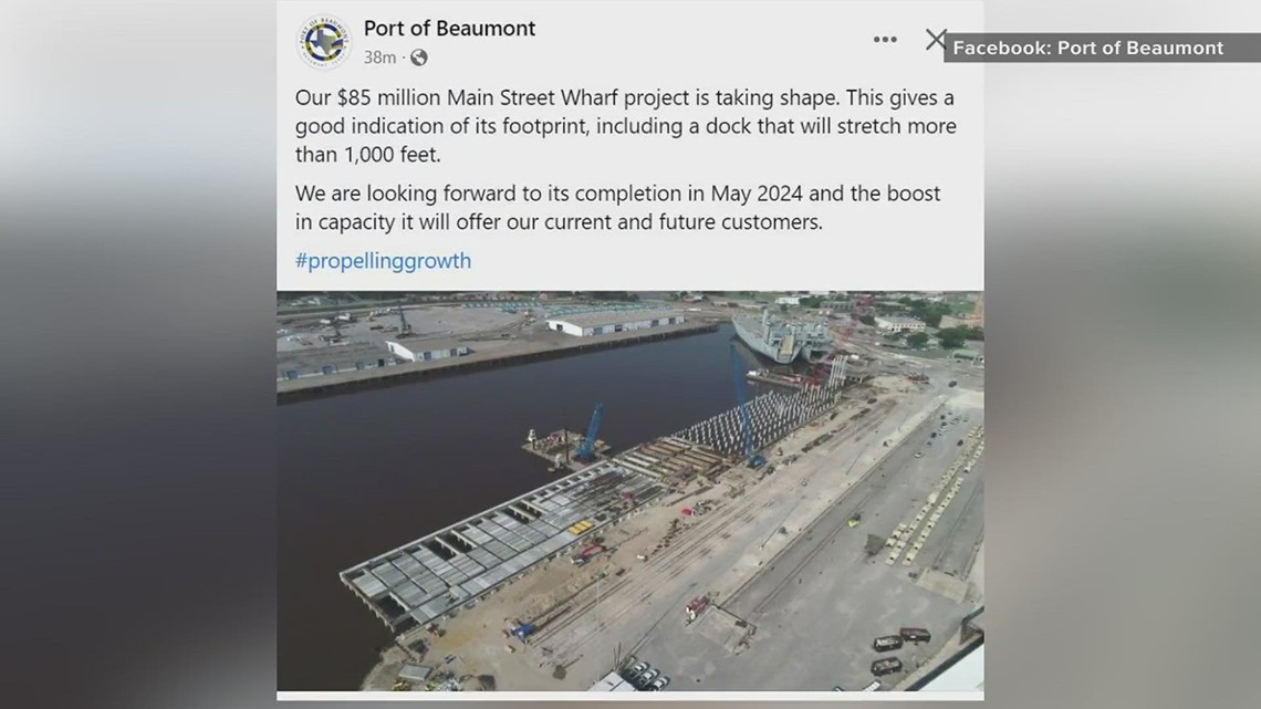 Port of Beaumont making progress on $85M Main Street Wharf Project | 12newsnow.com