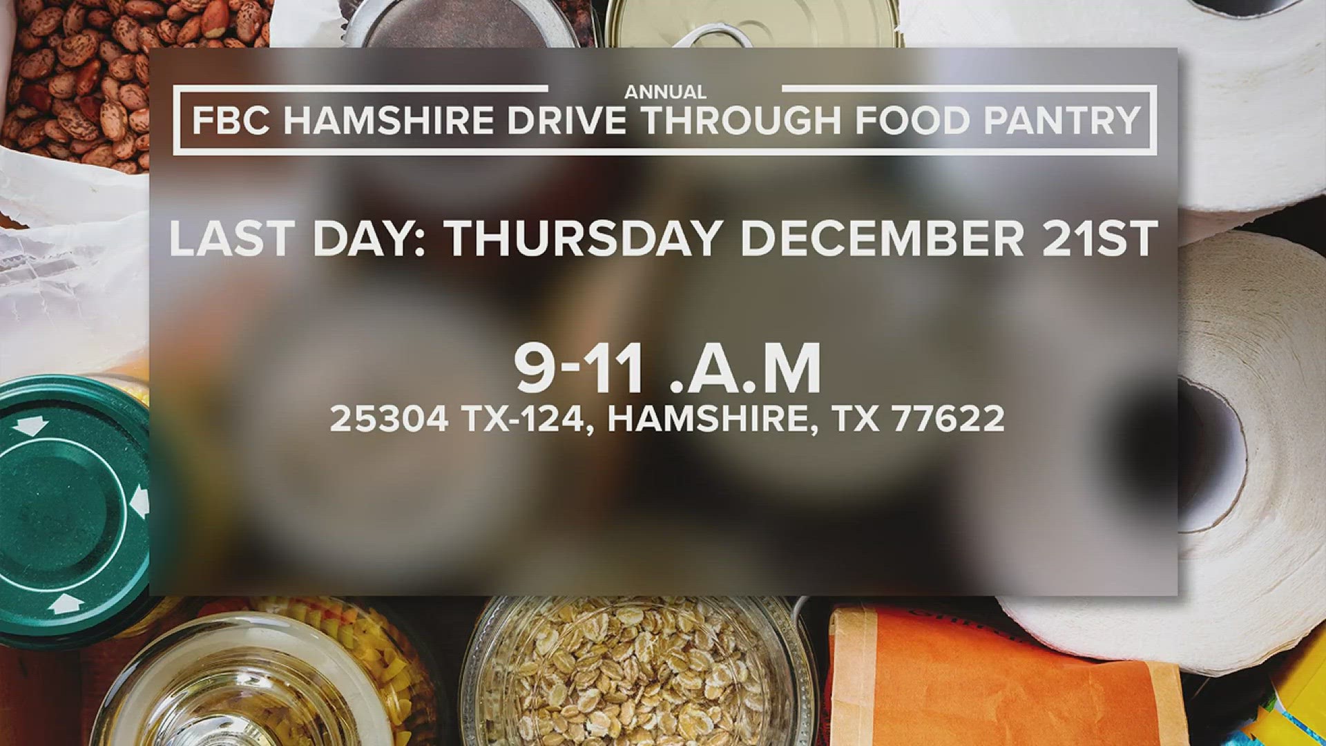 First Baptist Church Hamshire drive-thru food pantry closes Thursday ...