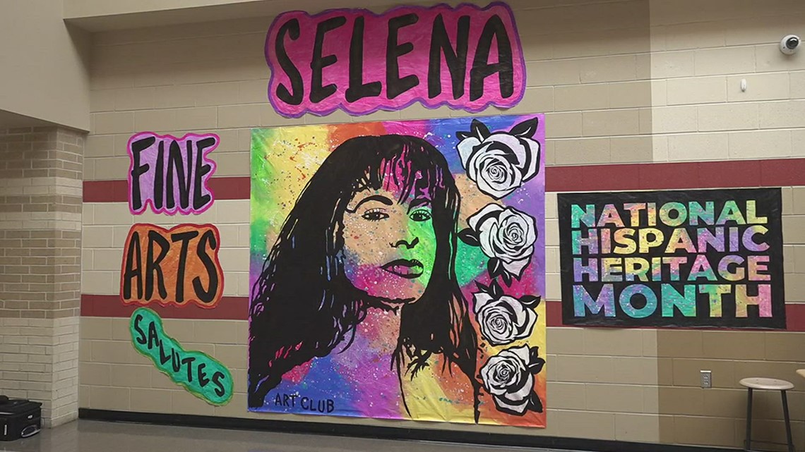 Students paint poster of Selena for Hispanic Heritage Month | 12newsnow.com