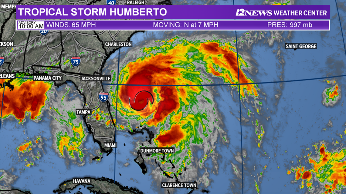 Tropical Storm Humberto expected to become hurricane Sunday night ...