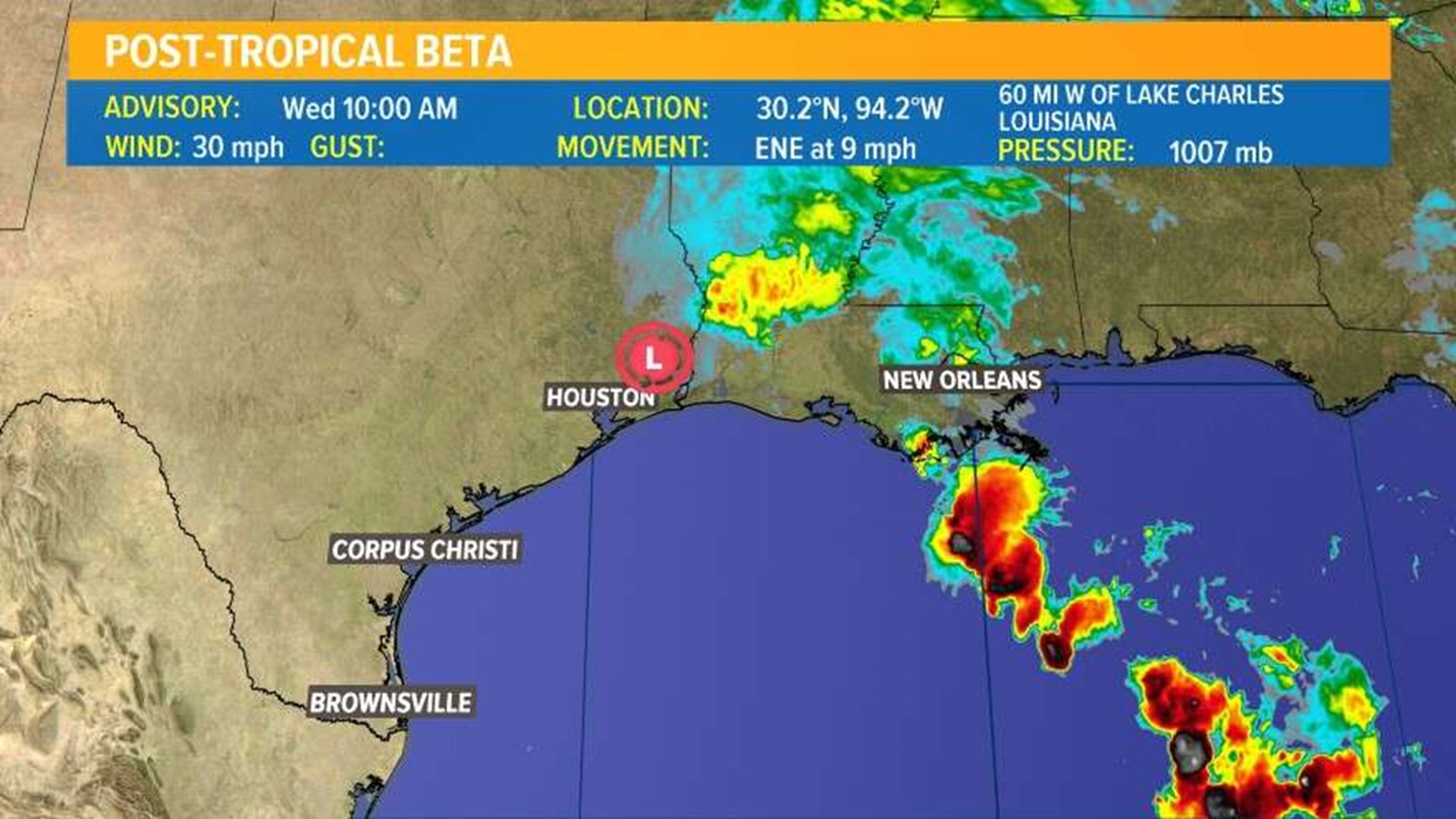 Beta remnants move through Southeast Texas bringing showers | 12newsnow.com