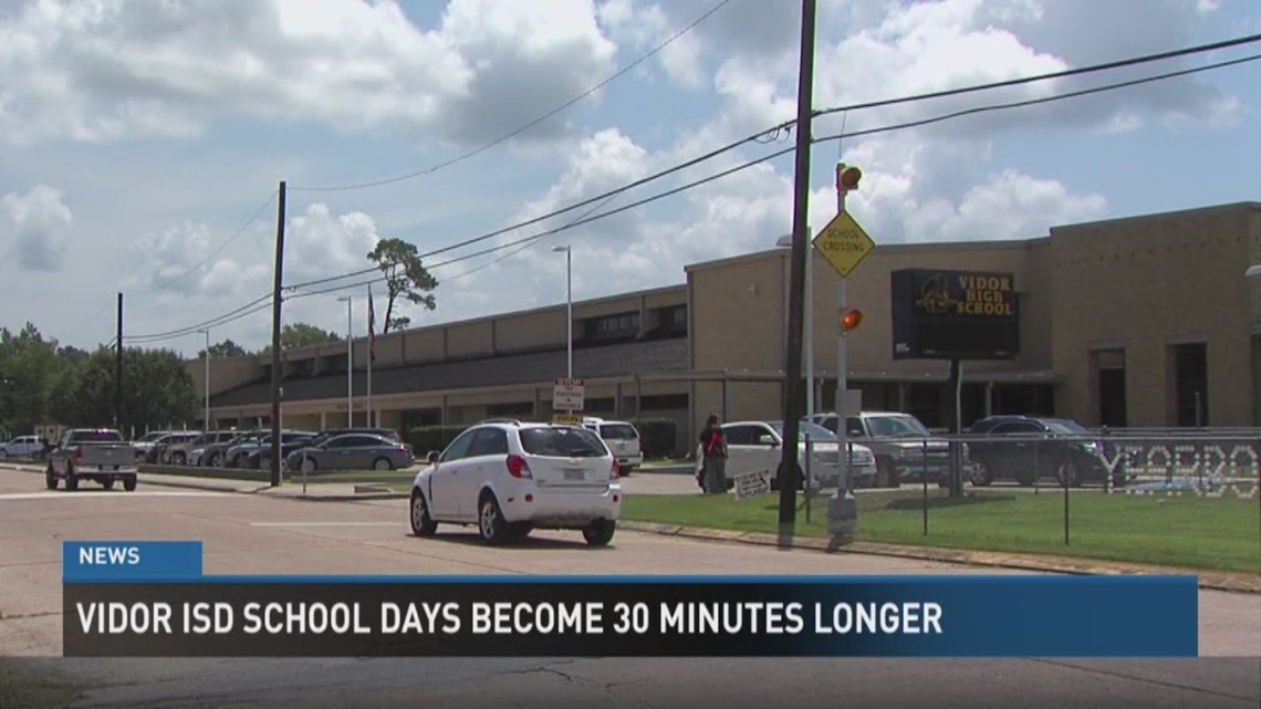 Vidor ISD school days become 30 minutes longer | 12newsnow.com