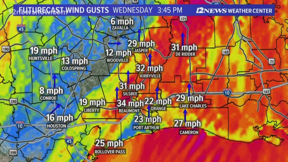 Wednesday to bring wind gusts to Golden Triangle | 12newsnow.com