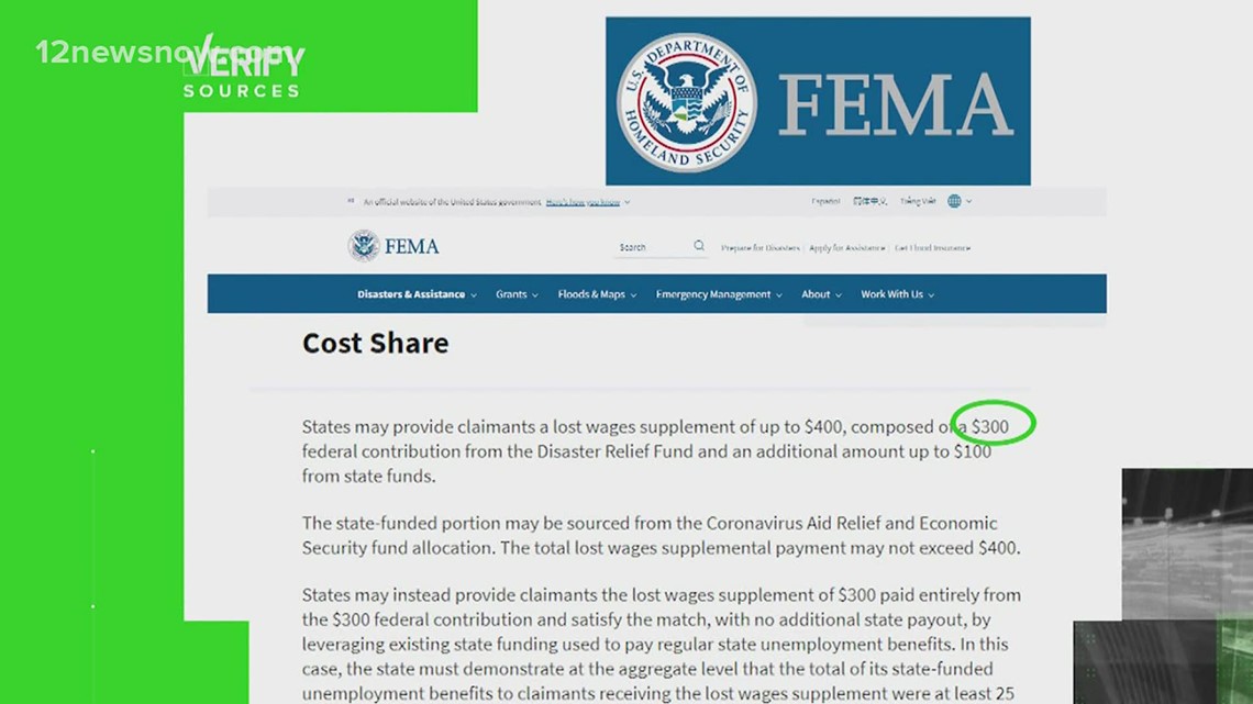 VERIFY: Is FEMA sending checks for COVID-19 hazard pay? | 12newsnow.com