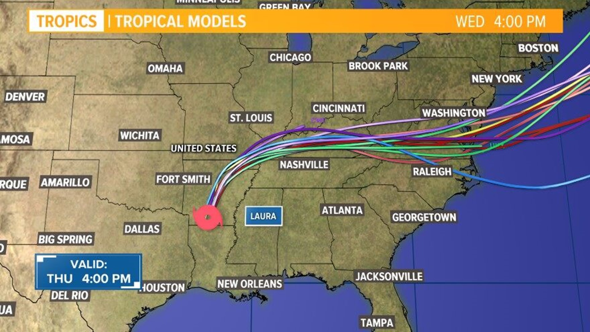 Hurricane Laura spaghetti models, forecast track | 12newsnow.com