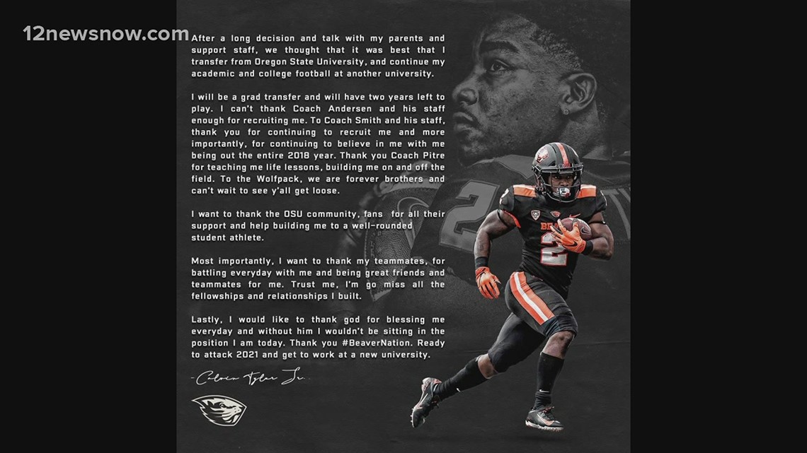 Calvin Tyler, Jr. enters transfer portal | 12newsnow.com