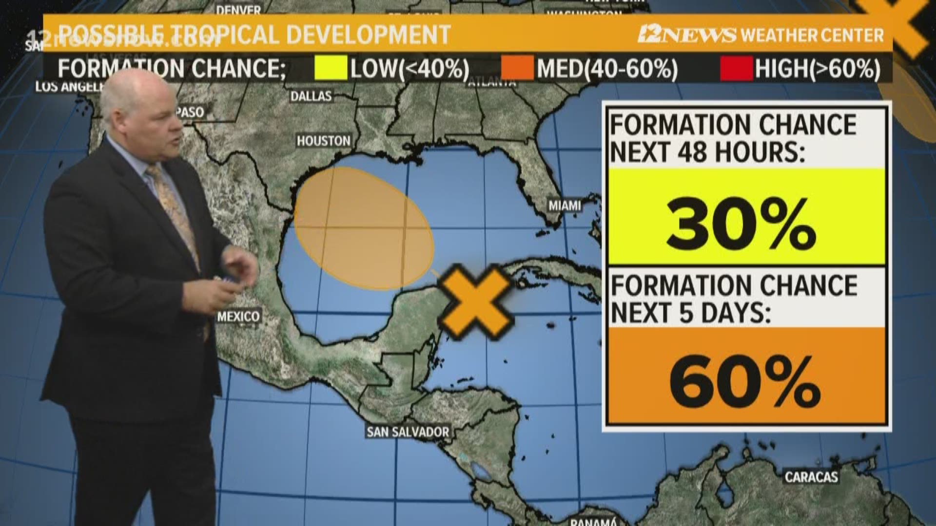 12News meteorologist Jeff Gerber keeps watch on possible storm forming ...