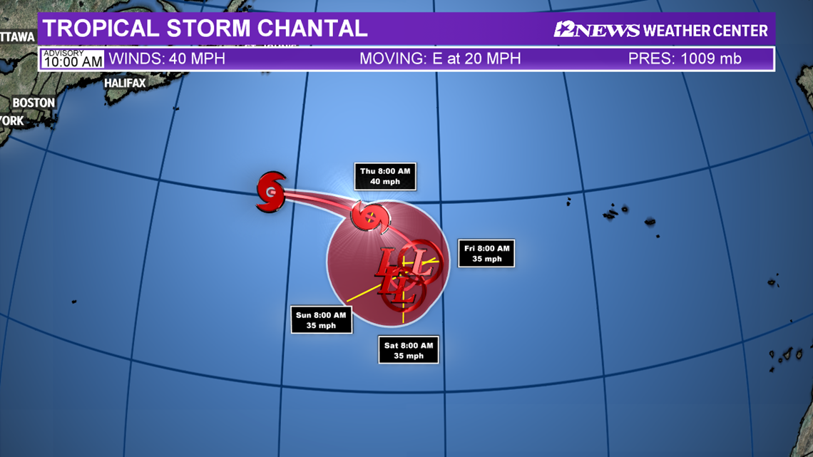 Tropical Storm Chantal not expected to strengthen, will likely ...